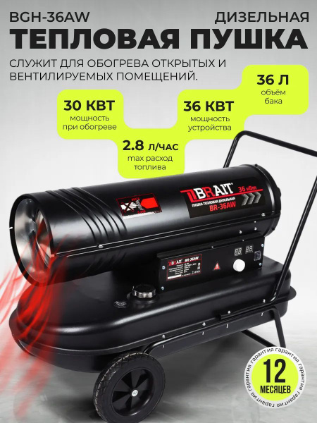 BRAIT Тепловая пушка, 30000Вт купить на OZON по низкой цене (1757093687)