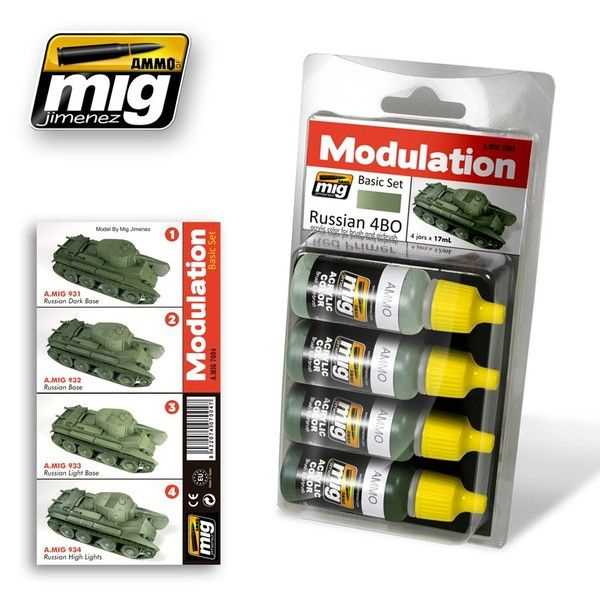 Набор акриловых красок Russian 4BO Modulation Set (Ammo Mig) (4x17ml ...