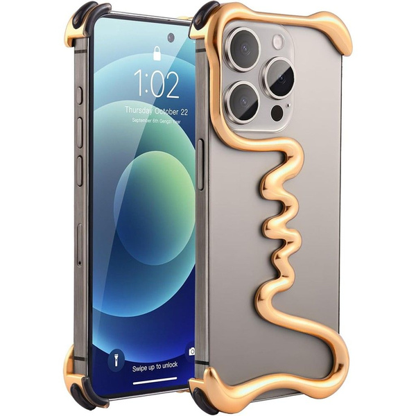 Metal Bare Frame Case for iPhone 14 Pro Max Racetrack Shaped Cool ...