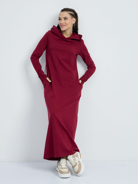 Платье Женский Ailuj бордовый, бургунди платье-толстовка Повседневный ...