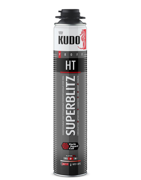 KUDO SUPERBLITZ HT клей-пена универсальный, конструкционный, профессиональный, всесезонный (1000 ...