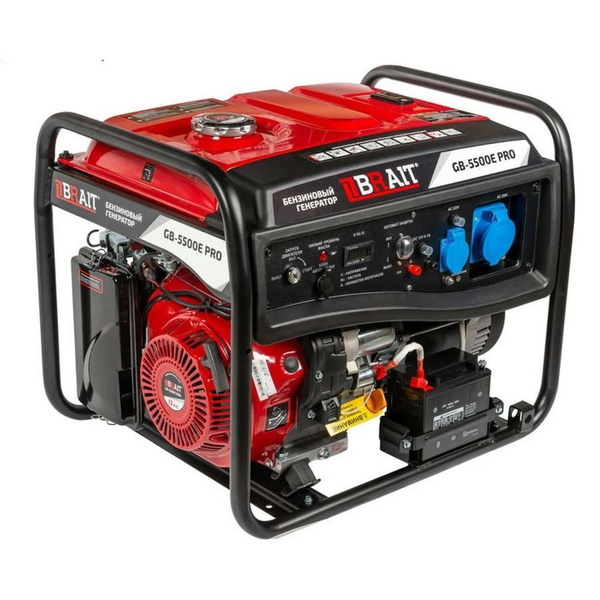 Бензиновый генератор BRAIT GB-5500E PRO 5.5кВт, 220В, электростартер, АКБ в комплекте, медная ...