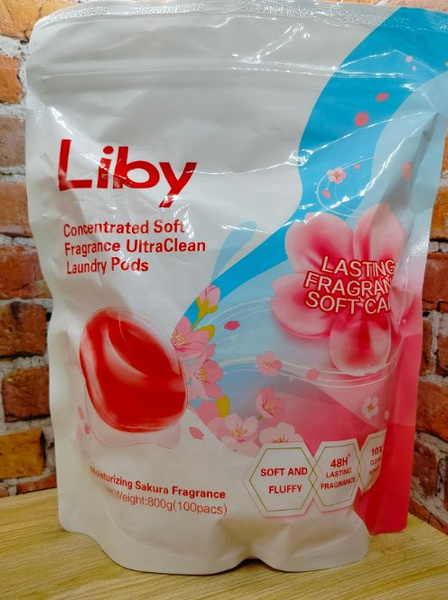 Liby Капсулы для стирки 3 в 1 Softener с кондиционером Сакура 100 шт 800 гр купить на OZON по ...