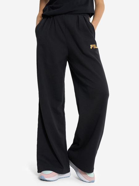 Брюки Девочки Fila черный, черный графит Хлопок, Полиэстер Повседневный, размер 164, 170 Без ...
