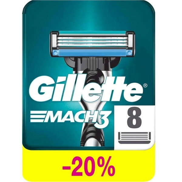 Сменные Кассеты Для Мужской Бритвы Gillette Mach3, с 3 лезвиями ...