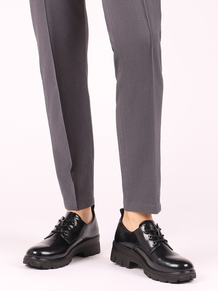 Полуботинки Женский Instreet черный, размер 41 Демисезон 5 Шнурки Толстый каблук Россия купить c ...