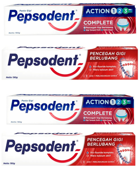 Зубная паста Pepsodent 190мл Защита от кариеса 2 шт, Action 1-2-3 ...