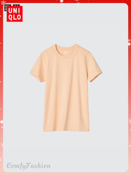 Футболка Женский Uniqlo светло-оранжевый, размер 52 Япония, Китай купить c доставкой на OZON по ...