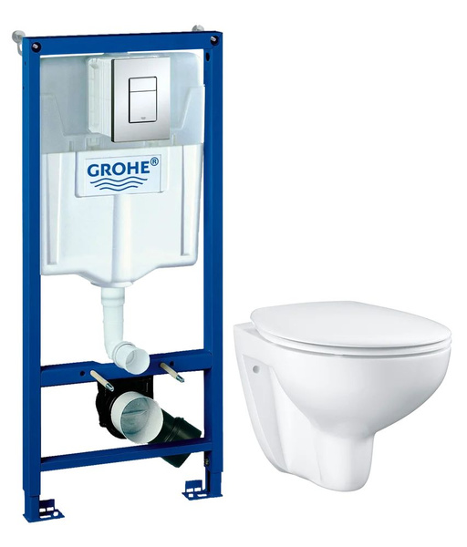 Комплект Унитаз подвесной Grohe Bau Ceramic 39351000 безободковый ...