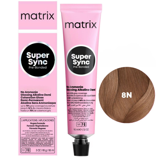 Краска для волос Matrix Super Sync Pre-Bonded 8N светлый блондин 90 мл ...