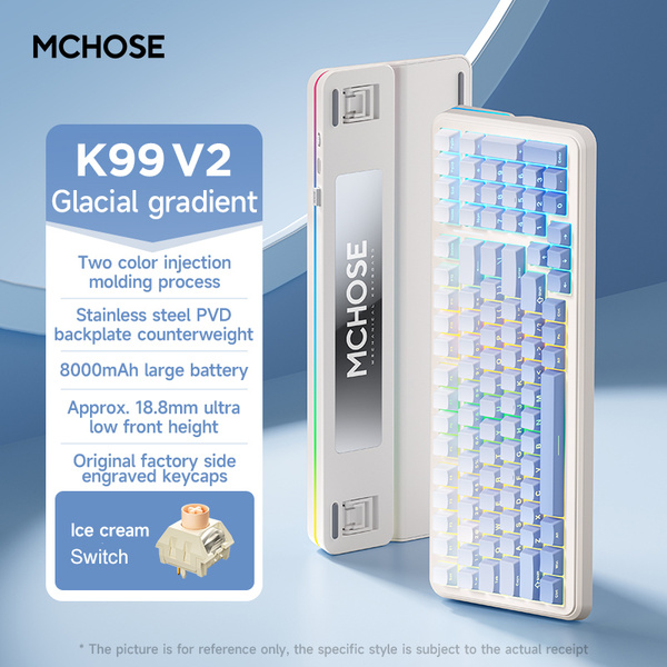 MCHOSE Игровая клавиатура беспроводная MCHOSE K99 V2, белый купить на OZON по низкой цене ...