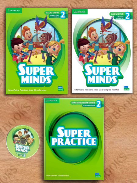 Super Minds 2 + Super Practice Book 2 (2nd edition). КОМПЛЕКТ 4в1: Учебник + Рабочая Тетрадь ...