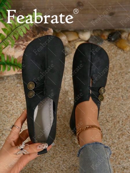 Лоферы Женский Feabrate черный, размер 40 Без каблука На любой сезон Пряжка Металлические ...
