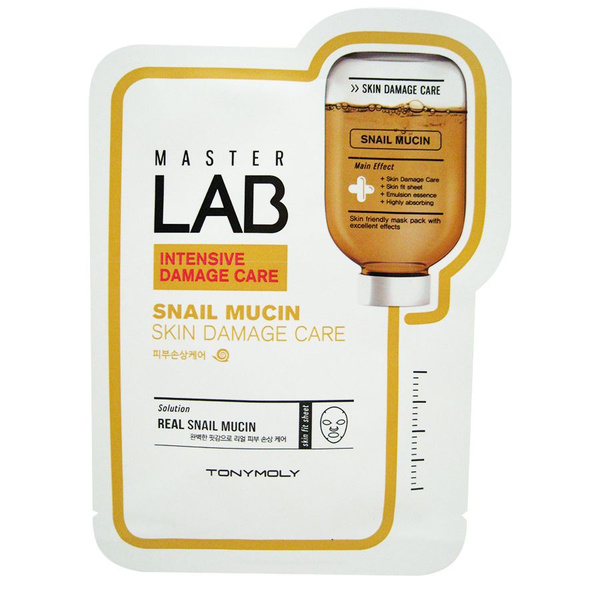 TONY MOLY Master Lab Snail Mucin Skin Damage Care Mask Sheet Маска ...