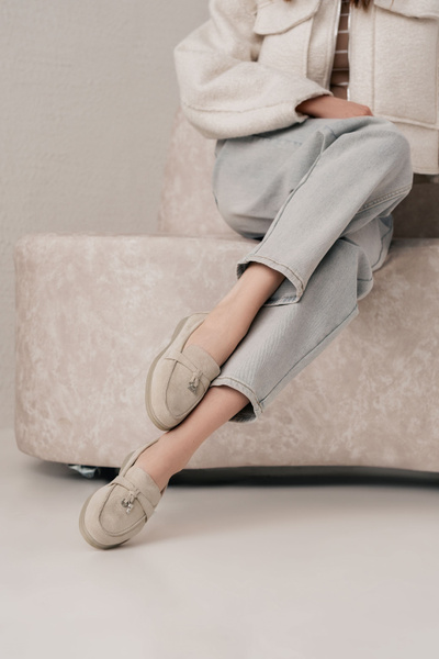 Лоферы Женский Nordman бежевый, размер 36 На любой сезон 5 Без застёжки Россия купить c ...