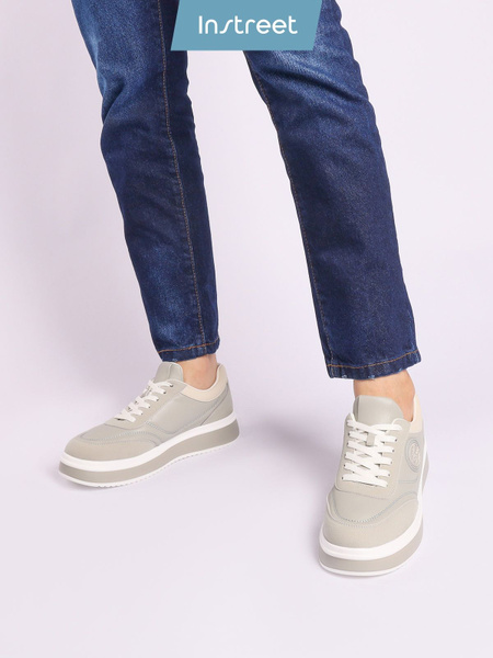 Кроссовки Женский Instreet Искусственная кожа, размер 39 5 На любой сезон Шнурки Платформа ...