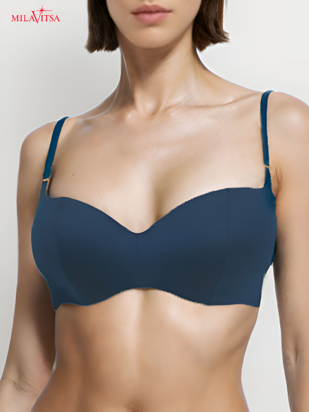 Лиф купальный Женский Milavitsa формованная чашка бриллиантово-синий, размер 80B SUP-серфинг ...