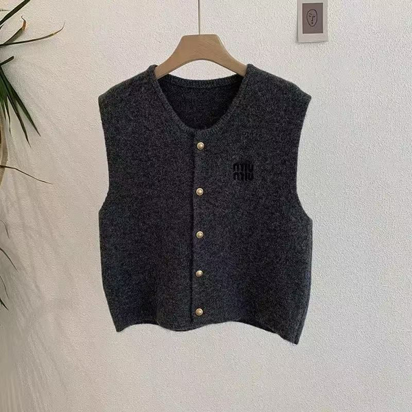 Майка Женский Miu Miu темно серый размер 42 Хлопок Повседневный Китай облегающий Надписи