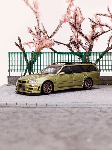 SW 1:64 Nissan GT-R R34 Wagon Stagea 260RS Легковая модель автомобиля ...