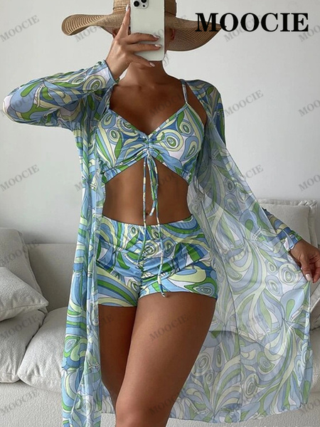 Купальник раздельный Женский MOOCIE голубой лед, размер 46 SUP-серфинг, Аквафитнес Китай Погоны ...