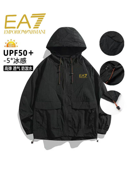 Ветровка Мужской EA7 черный, размер 46, 48 Лето купить c доставкой на OZON по низкой цене ...