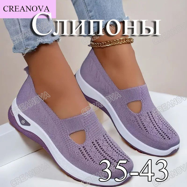Слипоны Женский CREANOVA Breathable, размер 38 Лето Без застёжки Китай купить c доставкой на ...