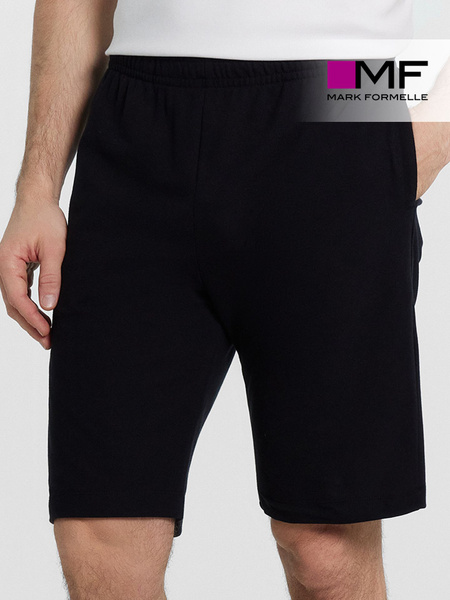 Шорты Мужской Mark Formelle Повседневный черный, размер 52 Пике, рост 176-182 Завязки Карманы ...