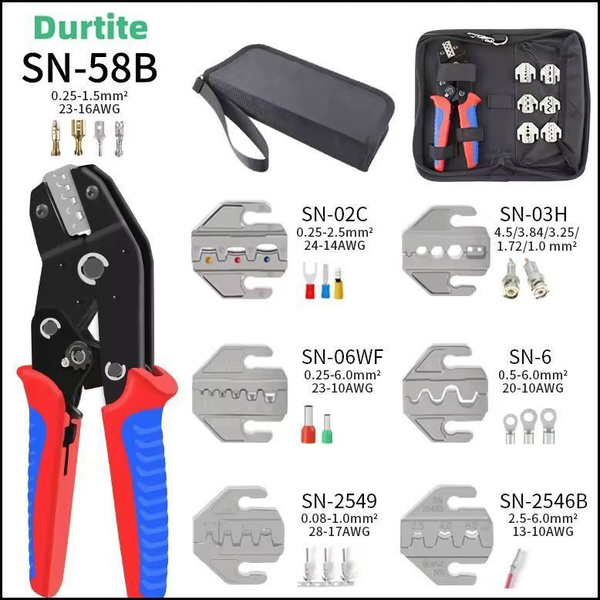 Обжимные клещи SN-58B и набор сменных матриц купить на OZON по низкой цене (2093988570)