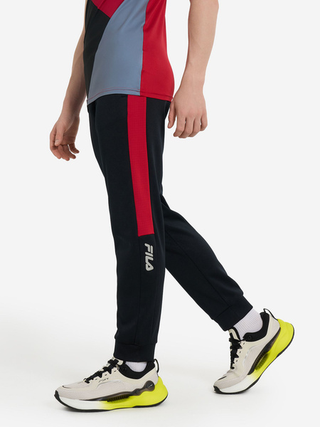 Брюки Мальчики Fila черный Полиэстер Спортивный, размер 134, 140 Без застежки Демисезон Вьетнам ...