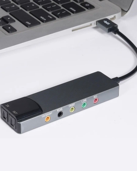 Профессиональная звуковая карта USB 6-канальная 5,1 оптическая внешняя ...