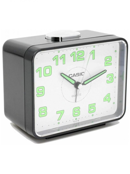Будильник Casio TQ-218-1B, кварцевый, с функцией SNOOZE, белый/черный ...