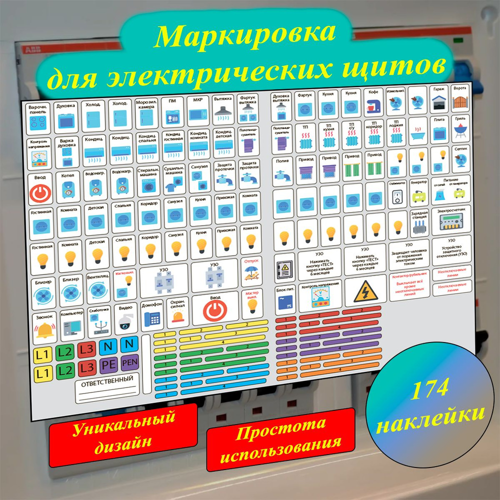Наклейки на автоматы в электрощит купить по выгодной цене в интернет ...