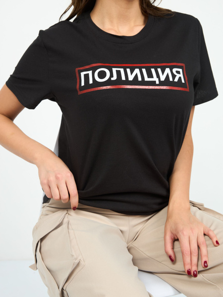 Футболка VAVILON ROOM, размер 48, цвет черный, 100% Хлопок - купить по выгодной цене в интернет ...