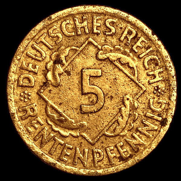 Монета Германия 5 рентенпфеннингов 1924 год, A. Колосья купить на OZON по низкой цене (1412868183)