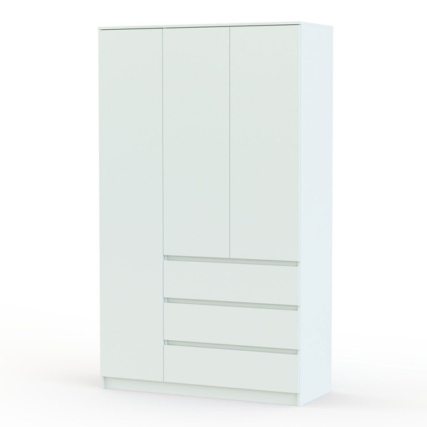 Шкаф распашной Bestmebel Мальм 3 с ящиками 110x55x220 см купить по