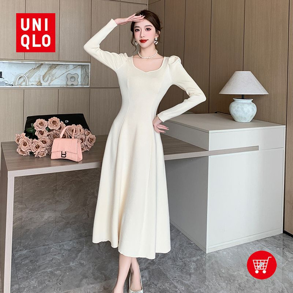 Стильные женские платья Uniqlo,48,бежевый,L Балет, Бег, Женский, На ...