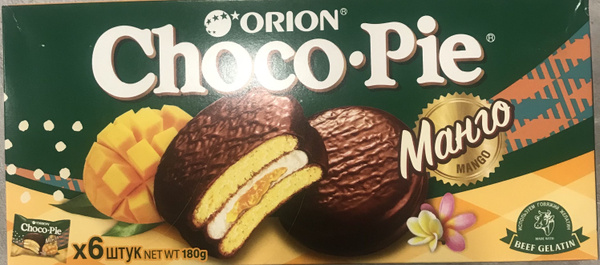Бисквитное пирожное Orion Choco Pie Mango / Манго 6 шт 180 г - купить с ...