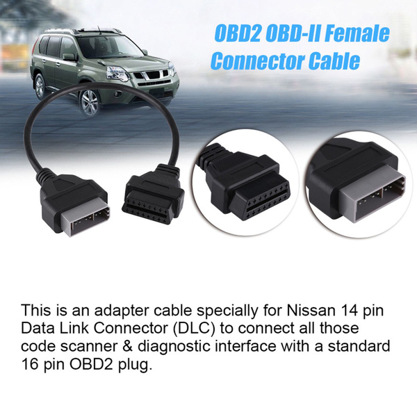 14-контактный 16-контактный разъем адаптера OBD2 диагностический кабель ...