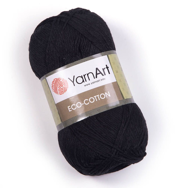 Пряжа YarnArt Eco Cotton (761) Цвет - Черный - купить с доставкой по ...