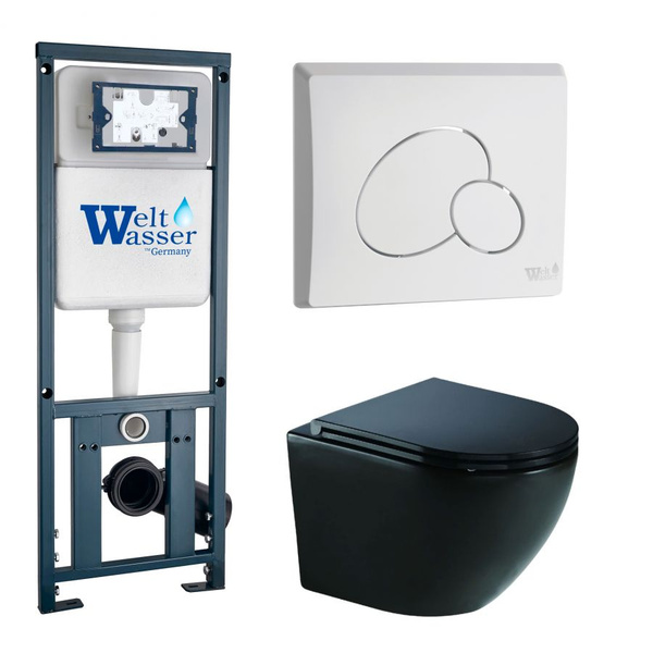 Комплект Weltwasser 10000011351 подвесной унитаз Merzbach 043 MT-BL ...