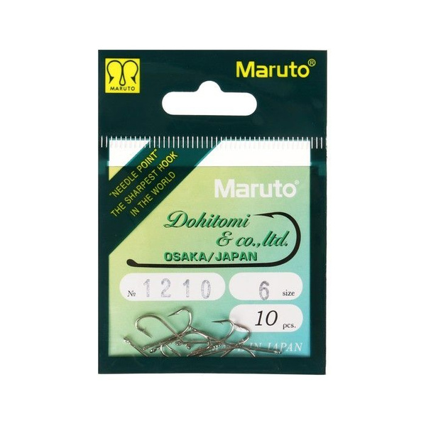 Maruto, Крючки Maruto 1210, цвет Ni, № 6, 2 набора по 10 штук - купить ...