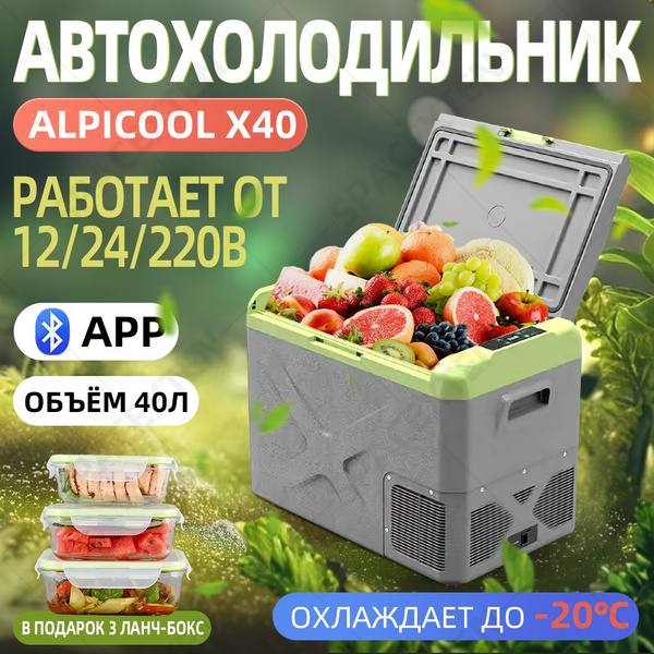 Автомобильный холодильник Alpicool X40 (12В/24В/220В) 40 литров - купить с доставкой по выгодным ...