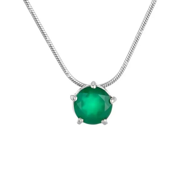 Подвеска KAPLI jewelry с зеленым агатом из серебра - купить с доставкой ...