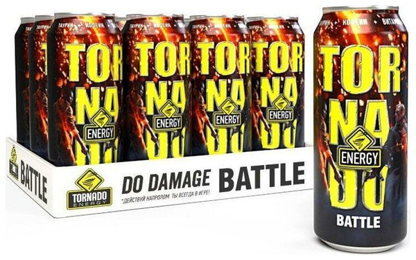 Напиток энергетический Tornado Battle (Торнадо Батл), 12 шт по 450 мл ...