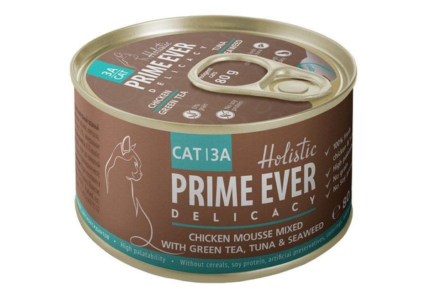 Prime Ever Cat 3A Delicacy Chicken mousse mixed / Консервы "Прайм Эвер ...