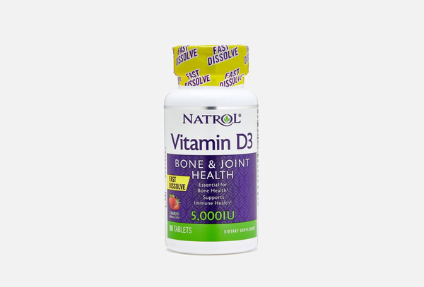 Витамин D3 / NATROL, bone & joint health 5000 ME в таблетках / 90мл ...