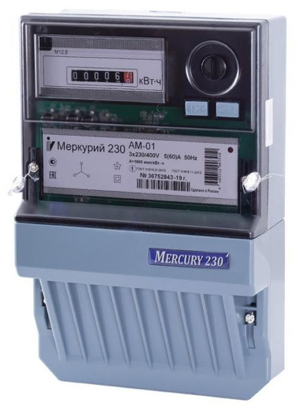 Счетчик электроэнергии трехфазный однотарифный INCOTEX Меркурий 230 АМ ...