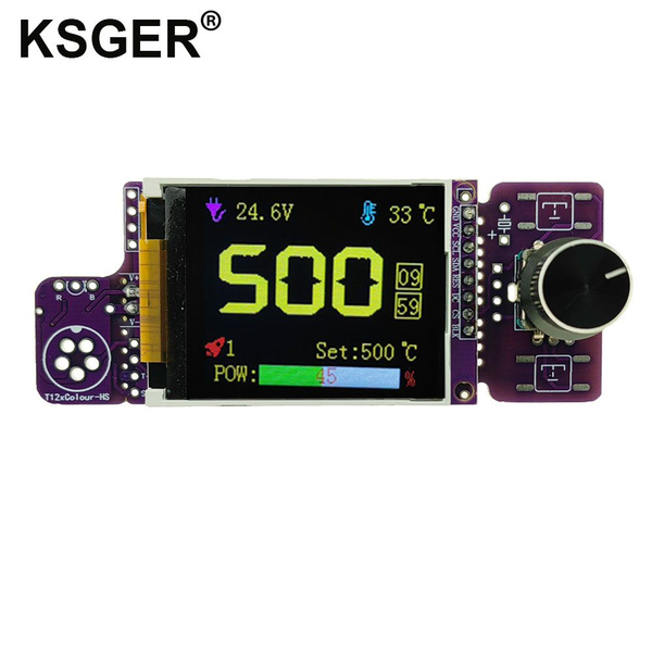 KSGER Температурный регулятор T12 V2.3 Digital DIY Suite STC OLED 1.8-дюймовый TFT-LCD экран ...