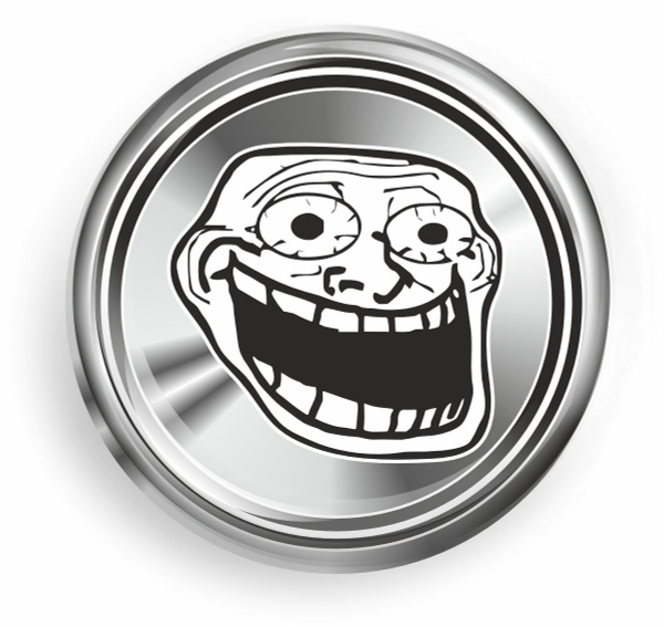 наклейка круг 60х60мм "TROLL FACE (вид№2)" (полимер, гологр.), Арт ...