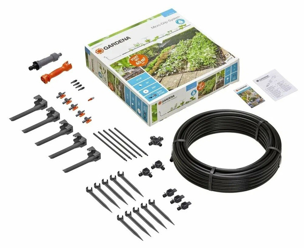Шланг сочащийся GARDENA 13 мм 1/2 40 м с фитингами 13015-20.000.00 ...